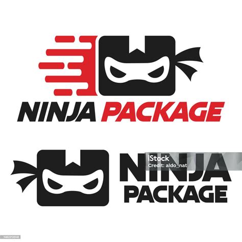 현대 벡터 플랫 디자인 닌자 배달원 마스코트 캐릭터 벡터 컬렉션의 간단한 미니멀리스트 로고 템플릿은 브랜드 엠블럼 레이블 배지를 제공합니다 흰색 배경에 격리되어 있습니다