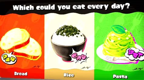 Splatoon 3 Bread Rice Pasta Splatfest Results Youtube