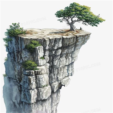 插画悬崖峭壁免抠素材图片免费下载 Png素材 编号1m9irkwn9 图精灵