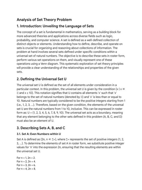 Set Theory Problem Solution Pdf Set Mathematics Natural Number