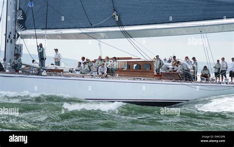 J Class Yacht Crew Of Ranger 2012 In The Solent During The J Class