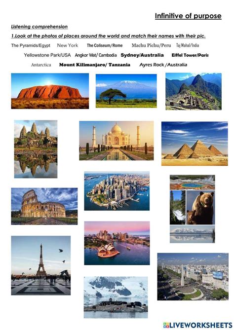 Travelling Arou Free Interactive Worksheets 1054493