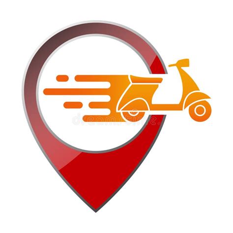 Scooter With Pin Locator Logo Stock Illustration Illustration Of