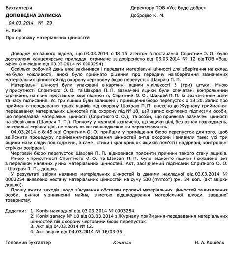 Доповідна записка