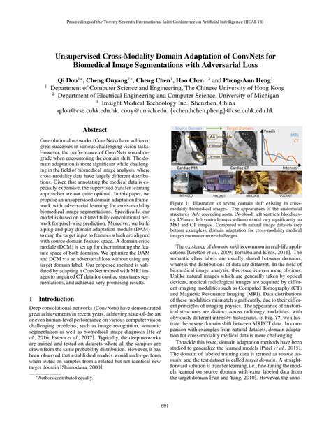 pdf unsupervised cross modality domain adaptation of convnets for