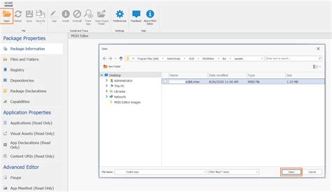 Opening An MSIX Package