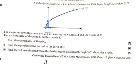 Cambridge International As And A Level Mathematics 9709 Paper 11 Q8