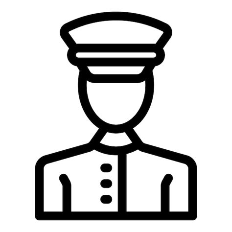 Premium Vector Hotel Concierge Wearing Uniform With Buttons And Hat Icon