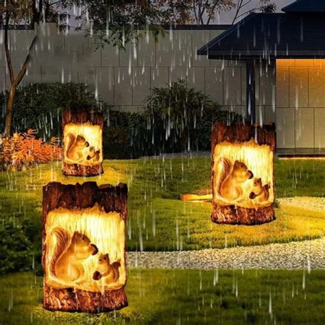 Solar Squirrel Stake Light Rythm Led Bulbs