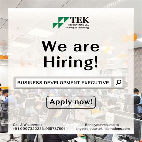 Tek Inspirations Llc On Linkedin Hiring Applynow Joinnow Tekinspirationsllc