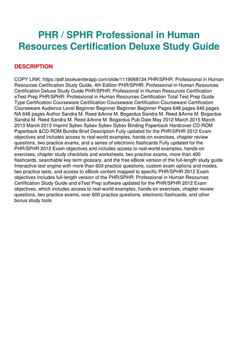 Ppt Pdfbook Phr Sphr Professional In Human Resources Certification