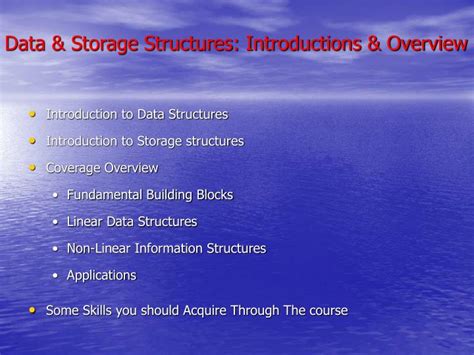 Ppt Data And Storage Structures Introductions And Overview Powerpoint