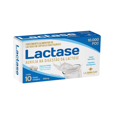 Lactase Lasanday 10000 Fcc Com 10 Capsulas Mastigaveis Preço Popular