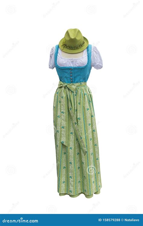 National German Austrian Women`s Clothes For Oktoberfest Volksfest Beer Festival Isolated