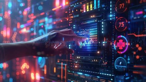 A Hand Touching Digital On A Screen Software Developer Iot Big Data And Artificial