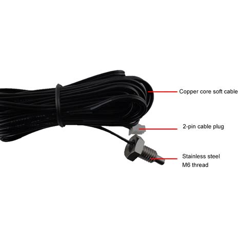 1m Length Temperature Sensor Probe M6 Thread 10k N Vicedeal