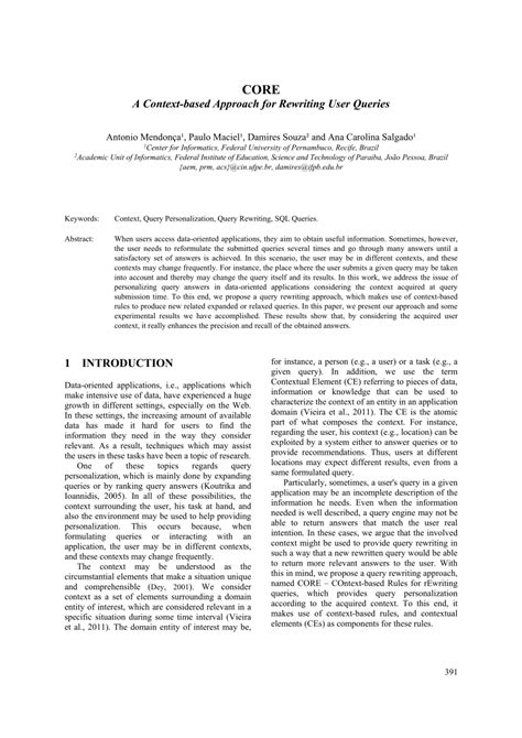 pdf core a context based approach for rewriting user queries