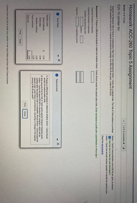 Solved Homework Acc 260 Topic 5 Assignment Score 0 Of 15