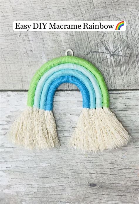 Easy Diy Macrame Rainbow 🌈 Easy Yarn Crafts Rainbow Diy Handmade