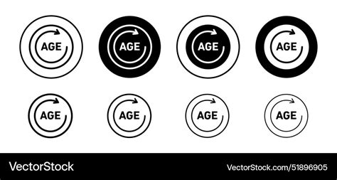 Age Icon Set Collection For Web Royalty Free Vector Image