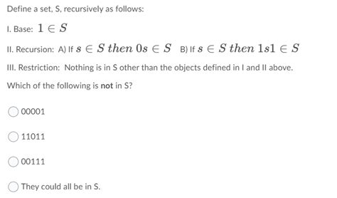solved define a set s recursively as follows i base 1