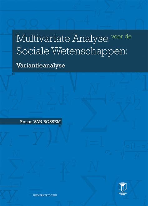 Multivariate Analyse Voor De Sociale Wetenschappen Variantieanalyse