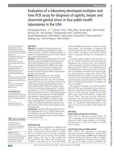 Pdf Evaluation Of A Laboratory Developed Multiplex Real Time Pcr Assay For Diagnosis Of