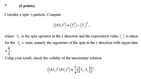 Solved Consider A Spin Particle Compute Chegg