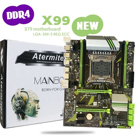 Купить atermiter x99 lga2011 v3 Профессиональный 4 канальный ddr4
