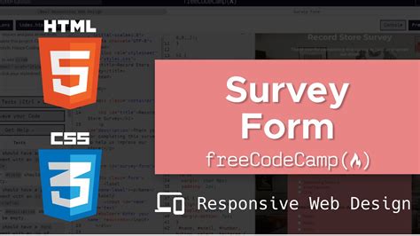 Survey Form Certification Project Freecodecamp Responsive Web Design Youtube