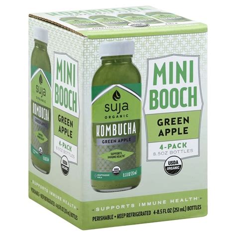 Suja Organic Kombucha Mini Booch Green Apple 4 Pack 8 5 Fl Oz