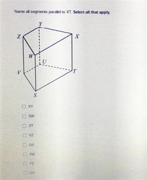 Solved Name All Segments Parallel To Xt Select All That