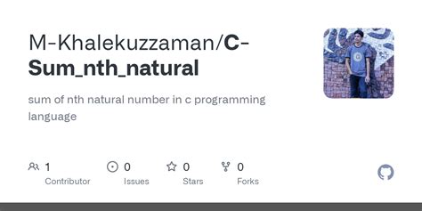 Github M Khalekuzzamanc Sumnthnatural Sum Of Nth Natural Number