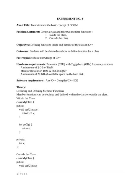 Oopm Ex 3 Pdf C Method Computer Programming