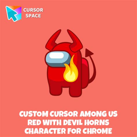 Custom Cursor Custom Cursor Among Us Red With Devil Horns Character For Chrome For Chrome