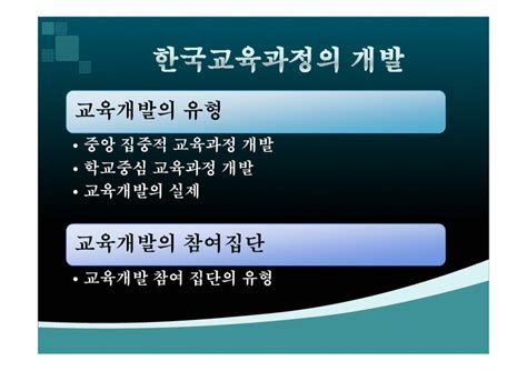 교육과정및교육평가 교육과정의 개발 참여 집단 및 집단의 관점 인문교육