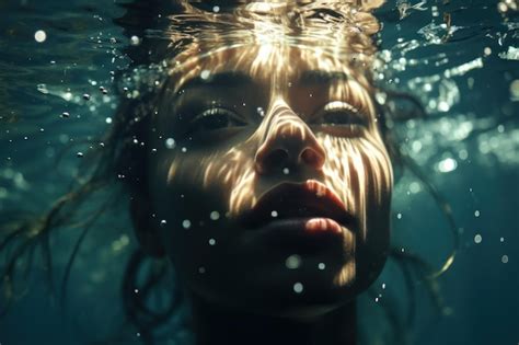 Premium Photo Portrait Of A Girl Underwater