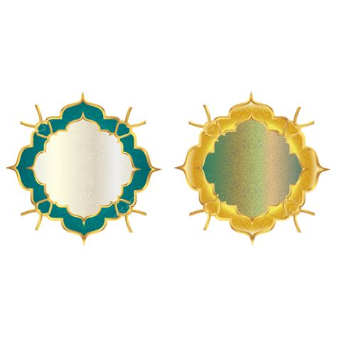 세트 장식 호화 금색 아랍어 이슬람 깃발 제목 틀 투명 배경 벡터 이슬람의 배너 텍스트 상자 Png 일러스트 및 벡터 에 대한 무료 다운로드 Pngtree