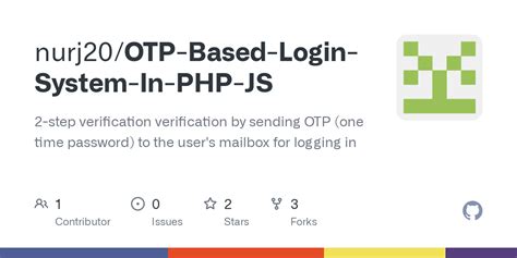 Github Nurj20otp Based Login System In Php Js 2 Step Verification