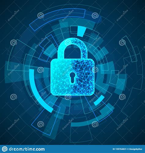 Polygonal Lock Design Digital Data Protect Or Secure Concept Security And Privacy Stock Vector
