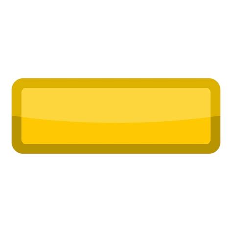 Premium Vector Yellow Rectangle Button Icon Cartoon Illustration Of