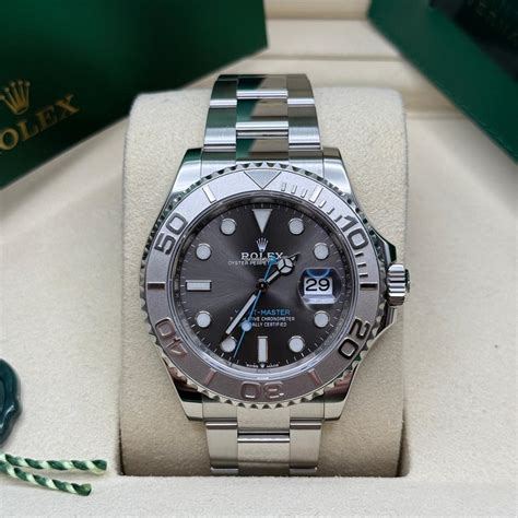 Rolex Yacht Master 40 Rhodium Slate Gray Dial Platinum Bezel For