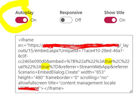 Unable To Stop Video Autoplay When Using Stream On Sharepoint Embed Code On Classic Page