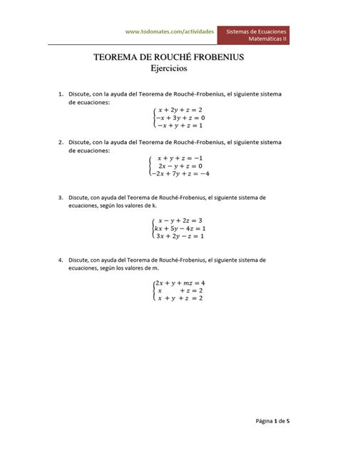 teorema de rouché frobenius ejercicios pdf análisis numérico