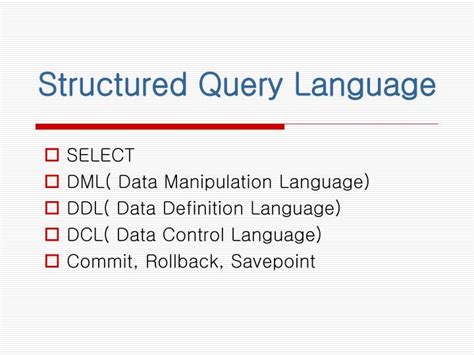 Ppt Structured Query Language Powerpoint Presentation Free Download