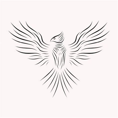 Premium Vector Phoenix Line Art Logo Illustration
