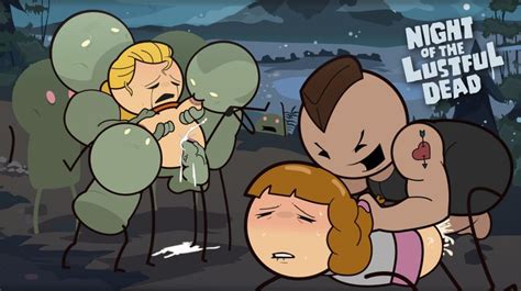 Rule 34 Blonde Hair Breast Sucking Cartoony Crying Cyanide And Happiness Female Gangbang