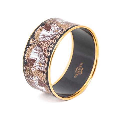 Lot 317 Hermes Black Enamel Bangle