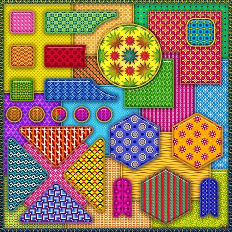 Colorful Collage Artwork With Various Shapes