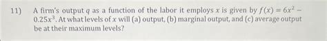 solved a firm s output q as a function of the labor it